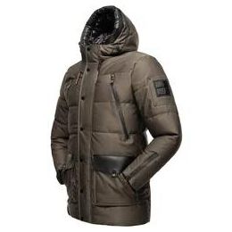 Winterjacke STONE HARBOUR "Mitjaa" Gr. XXL (56), grau (anthrazit) Herren Jacken Warm gefütterter Wintermantel mit doppelter Kapuze