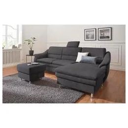 Sit & More Ecksofa SIT & MORE "Cardoso L-Form" Sofas Gr. B/H/T: 264cm x 90cm x 162cm, Luxus-Microfaser 2, Recamiere rechts, keine Funktion, grau (anthrazit) mit Federkern, wahlweise Bettfunktion