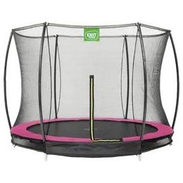 Gartentrampolin EXIT "Silhouette Ground" Trampoline Gr. Ø 244cm, rosa (schwarz) Kinder mit Sicherheitsnetz