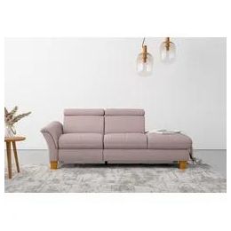 Recamiere Home Affaire "Lindgren" Sofas Gr. B/H/T: 206 cm x 84 cm x 93 cm, Chenille, Armlehne links, ohne TV-Funktion motorisch-ohne Bettkasten-ohne Kopfteilverstellung-ohne Federkern, rosa (rose) wahlweise motorische TV-Funktion, Bettkasten und Kopfteilverstellung