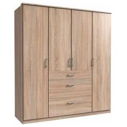 Kleiderschrank wimex "Click", braun (struktureichefarben hell), B:180cm H:199cm T:58cm, Schränke, Drehtürenschrank Kleiderschrank, ohne Spiegel