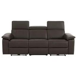 3-Sitzer Home Affaire "Binado" Sofas Gr. B/T: 211cm x 99cm, Kunstleder, mit manueller Relaxfunktion-ohne USB-Anschluß, braun mit manueller oder elektrischer Relaxfunktion USB-Anschluss