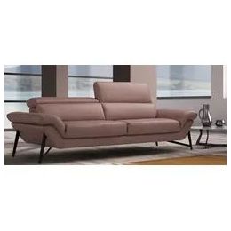 2,5-Sitzer Egoitaliano "Narcisa" Sofas Gr. B/H/T: 226 cm x 96 cm x 110 cm, Leder BULL, mit verstellbaren Kopfstützen, beige (safari) mit verstellbaren Kopfstützen