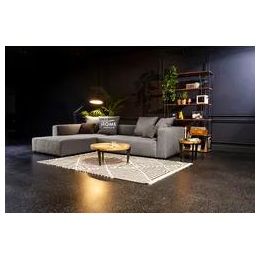 Ecksofa Tom Tailor HOME "HEAVEN CASUAL M" Sofas Gr. B/H/T: 282cm x 85cm x 221cm, Struktur grob TCU, Recamiere links, ohne Bettfunktion-ohne Bettkasten, grau (warm grey tcu 39) aus der COLORS COLLECTION, wahlweise mit Bettfunktion & Bettkasten