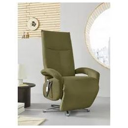 Sit & More TV-Sessel SIT & MORE "Tycoon mit Kopfteilverstellung und 360 Drehfunktion" Sessel Gr. Struktur imprägniert, mit 2 Motoren, Größe M, Drehfunktion, B/H/T: 74 cm x 112 cm x 82 cm, grün (olive) wahlweise manuell oder elektrischer Funktion, auch mit Akku (kabellos)