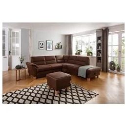 Ecksofa Home Affaire "Soleo L-Form" Sofas Gr. B/H/T: 262cm x 89cm x 235cm, Luxus-Microfaser Lederoptik, Ottomane rechts, mit Relaxfunktion-ohne Bettfunktion-ohne Stauraum, braun komfortabel durch Trapezecke mit Relaxfunktion, auch Bettfunktion