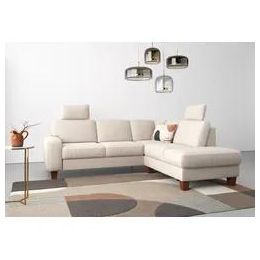 Ecksofa Home Affaire "Vision L-Form" Sofas Gr. B/H/T: 240cm x 90cm x 215cm, Luxus-Microfaser Euphoria, Ottomane rechts, ohne Bettfunktion-ohne Stauraum, grau (elephant) wahlweise mit Bettfunktion und Stauraum, auch in Easy Care-Bezug