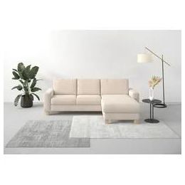 Ecksofa Home Affaire "Summer L-Form" Sofas Gr. B/H/T: 249cm x 91cm x 164cm, Breitcord, Recamiere rechts, ohne Bettfunktion-ohne Bettkasten-ohne Federkern, beige (creme) mit Recamiere, oder ohne Bettfunktion und Bettkasten, Cord-Bezug