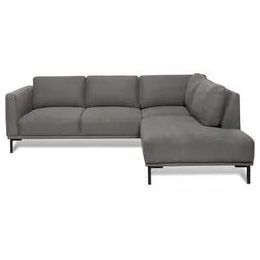 Ecksofa OTTO products "Fillin, L-Form" Sofas Gr. B/H/T: 247cm x 82cm x 205cm, Chenille, Ottomane rechts, grau (warm grey) Struktur hergestellt aus recycelten PET-Flaschen und im Leinen-Mix