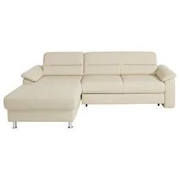 Sit & More Ecksofa SIT & MORE "Ascara L-Form" Sofas Gr. B/H/T: 251cm x 85cm x 165cm, Kunstleder SOFTLUX, Recamiere links, ohne Bettfunktion, beige (creme) inklusive BoxspringFederkern-Polsterung, wahlweise mit Bettfunktion