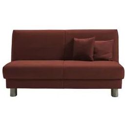 ell+ell Schlafsofa ELL + "Enny" Sofas Gr. B/T: 160cm x 100cm, Flachgewebe, PUR-Schaumstoff, mit Relaxfunktion, rot Liegefläche Breite 155 cm, Liegehöhe 45 Füße alufarben