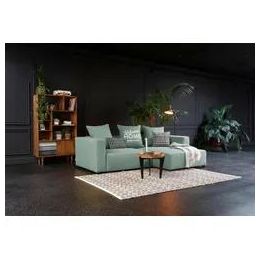 Ecksofa Tom Tailor HOME "HEAVEN CASUAL S" Sofas Gr. B/H/T: 242cm x 85cm x 162cm, Struktur fein TBO, Recamiere rechts, mit Bettfunktion-mit Bettkasten, grün (mint tbo 53) aus der COLORS COLLECTION, wahlweise mit Bettfunktion & Bettkasten