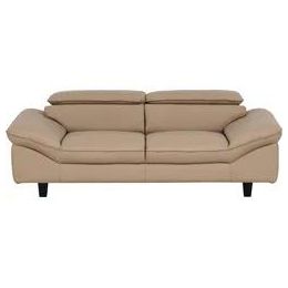 2-Sitzer Home Affaire "Pilot" Sofas Gr. B/T: 202 cm x 108 cm, NaturLEDER, braun (cappuccino) Zweisitzer mit Kopfteilverstellung