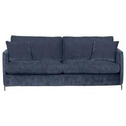 2,5-Sitzer furninova "Petito" Sofas Gr. B/H/T: 198 cm x 82 cm x 102 cm, Velours, ohne Bettfunktion, blau (ocean) abnehmbarer Hussenbezug, alle Kissen mit Federn gefüllt, 2 Zierkissen