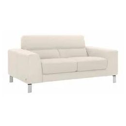 2,5-Sitzer Calia italia "Simon, hoher Sitzkomfort, modern und elegant, italienisches Designsofa" Sofas Gr. B/H/T: 202cm x 81cm x 94cm, Leder BULL, beige (bianco latte) in zwei Lederqualitäten