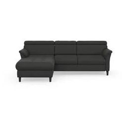 Sit & More Ecksofa SIT & MORE "Marano L-Form", grau (anthrazit), B:257cm T:166cm, 100% Polyester, Sofas, inklusive Kopfteilverstellung, wahlweise mit Bettfunktion, Bettkasten