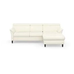 Sit & More Ecksofa SIT & MORE "Marano L-Form" Sofas Gr. B/T: 257cm x 166cm, Soft clean, mega-Recamiere rechts, ohne Bettfunktion-ohne Bettkasten-inklusive Kopfteilverstellung-Fußfarbe: matt schwarz, beige (creme) inklusive Kopfteilverstellung, wahlweise mit Bettfunktion, Bettkasten