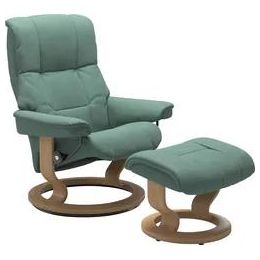 Relaxsessel stressless "Mayfair" Sessel Gr. Leder PALOMA, Classic Base Eiche, Relaxfunktion-Drehfunktion-PlusTMSystem-Gleitsystem, B/H/T: 88cm x 102cm x 77cm, grün (aqua green paloma) mit Classic Base, Größe S, M & L, Gestell Eiche