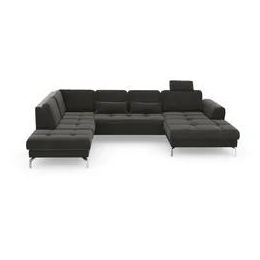 Sit & More Wohnlandschaft SIT & MORE "Bendigo U-Form", grau (anthrazit), B:332cm H:87cm T:226cm, Sofas, inklusive Sitztiefenverstellung, Bodenfreiheit 15 cm, in 2 Fußfarben