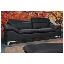 2-Sitzer COTTA "Teresa" Sofas Gr. B/H/T: 222cm x 84cm x 109cm, Luxus-Kunstleder, mit Kopfteilverstellung, schwarz Frei im Raum stellbar