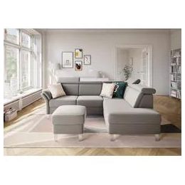 Sit & More Ecksofa SIT & MORE "Vincenzo L-Form" Sofas Gr. B/H/T: 245cm x 84cm x 193cm, Luxus-Microfaser, Ottomane rechts, mit Kopfteilverstellung-mit Bettfunktion-mit Bettkasten, grau (steelgrau) inklusive Kopfteilverstellung, wahlweise mit Bettfunktion, Bettkasten