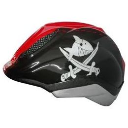 Kinderfahrradhelm Levior "Sharky" Helme Gr. M Kopfumfang: 52cm - 58cm, schwarz (schwarz/rot) Kinder