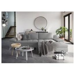 Sit & More Ecksofa SIT&MORE "Latigo L-Form" Sofas Gr. B/T: 290 cm x 163 cm, Luxus-Microfaser, mega-Recamiere rechts, ohne Bettfunktion-ohne Bettkasten, grau mit Mega-Recamiere, wahlweise Bettfunktion und Bettkasten