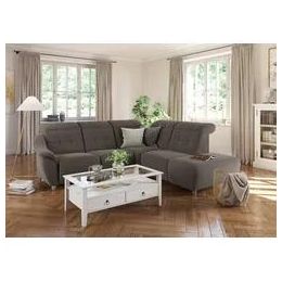 Ecksofa Home Affaire "Boston L-Form" Sofas Gr. B: 272 cm, Struktur, Ottomane rechts, mit Kopfteilverstellung, braun Kopfteilverstellung an jeder Sitzfläche, wahlweise Relaxfunktion