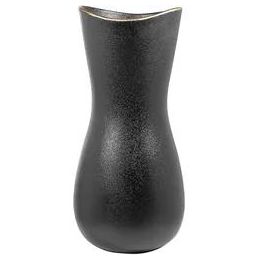 Tischvase Fink "Opera", schwarz, H:38,00cm Ø:16,00cm, Keramik, Vasen, Handbemalter goldener Rand