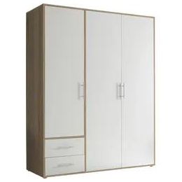 Kleiderschrank Schlafkontor "Valencia" Schränke Gr. B/H/T: 155cm x 195cm x 60cm, 3 St., weiß (sonoma eiche / weiß)