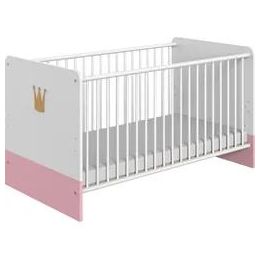 Babybett wimex "Cindy2" Babybetten Gr. Rollrost, Liegefläche B/L: 70cm x 140cm, kein Härtegrad, ohne Matratze, rosa (weiß/rosé) Baby mit Schlupfsprossen