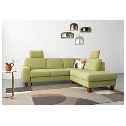 Ecksofa Home Affaire "Vision L-Form" Sofas Gr. B/H/T: 240cm x 90cm x 215cm, Struktur weich, Ottomane rechts, mit Bettfunktion-mit Stauraum, grün wahlweise mit Bettfunktion und Stauraum, auch in Easy Care-Bezug