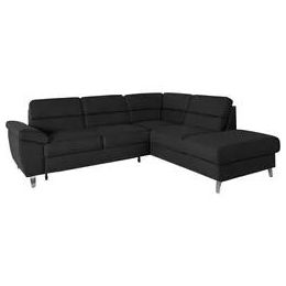 Sit & More Ecksofa SIT & MORE "Sorano L-Form" Sofas Gr. B/H/T: 249cm x 88cm x 212cm, Flachgewebe, Ottomane rechts, mit Bettfunktion-mit Bettkasten, schwarz wahlweise mit Bettfunktion und Bettkasten