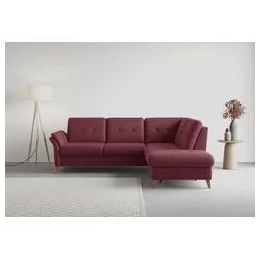 Sit & More Ecksofa SIT & MORE "Göteborg" Sofas Gr. B/H/T: 250cm x 90cm x 226cm, Luxus-Microfaser Florence, Ottomane rechts, ohne Bettfunktion-ohne Bettkasten, rot (bordeaux) Sitztiefenverstellung und Federkern, wahlweise mit Bettfunktion