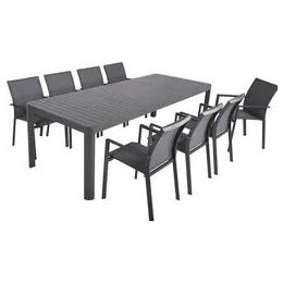 Garten-Essgruppe Garden Pleasure "AMIRA" Sitzmöbel-Sets Gr. B/H/T: 300 cm x 89 cm x 56 cm, ausziehbar, grau (grau, hellgrau, dunkelgrau) mit ausziehbarem Tisch