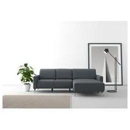 Sit & More Ecksofa SIT & MORE "Bailando L-Form" Sofas Gr. B/H/T: 251cm x 84cm x 163cm, Soft clean, Recamiere rechts, mit Kopfteilverstellung-mit Vorziehsitz motorisch, grau (dunkelgrau) wahlweise mit Kopfteilverstellung und Vorziehsitz, motorisch