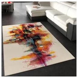 Teppich Paco Home "Canvas 752", bunt (mehrfarbig), B:200cm H:16mm L:290cm, Polypropylen, Teppiche, Kurzflor, modernes Design, mit Arizona Leinwand Optik