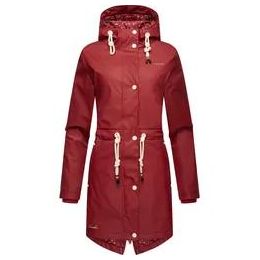 Regenjacke Navahoo "Flower of Ocean" Gr. XL (42), rot (blutrot) Damen Jacken modischer Outdoor Regenmantel