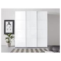 Schwebetürenschrank Rauch "Kleiderschrank Schrank Garderobe TOPSELLER OTELI inkl. Inneneinteilung" Schränke Gr. B/H/T: 203 cm x 229 cm x 62 cm, weiß (weiß, hochglanz weiß) mit 3 Innenschubladen sowie zusätzlichen Einlegeböden MADE IN GERMANY