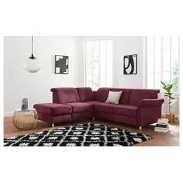 Sit & More Ecksofa SIT & MORE "Darwin L-Form" Sofas Gr. B/H/T: 249cm x 83cm x 221cm, Luxus-Microfaser Florence, Ottomane links, ohne Kopfteilverstellung-ohne Bettfunktion-ohne Stauraum, rot (bordeaux) inklusive Federkern, wahlweise mit Kopfteilverstellung, Bettfunktion