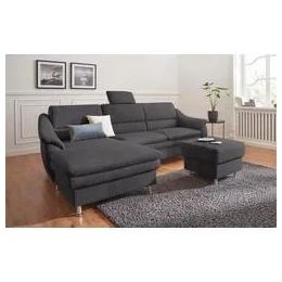 Sit & More Ecksofa SIT & MORE "Cardoso L-Form" Sofas Gr. B/H/T: 264cm x 90cm x 162cm, Luxus-Microfaser 2, Recamiere links, mit Bettfunktion, grau (anthrazit) mit Federkern, wahlweise Bettfunktion