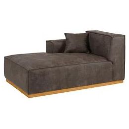 Recamiere Home Affaire "Terry" Sofas Gr. B/H/T: 99cm x 75cm x 165cm, Luxus-Microfaser, Recamiere links, Armteil links, grau (anthrazit) Longchair Sofas mit offener Kedernaht und Holzuntergestell