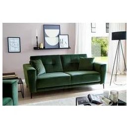 3-Sitzer TRENDS BY HG "Barcelona", grün (dunkelgrün), B:196cm H:86cm T:89cm, Sofas, mit Metallfuß, frei im Raum stellbar