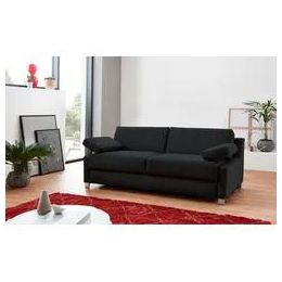 Schlafsofa Bali "Viola" Sofas Gr. 160cm x 200cm, Gelschaummatratze, 7-Zonen-Kaltschaummatratze mit Gelformauflage-Matratzenbezug abnehmbar und bis 60 Grad waschbar (gem. Etikett)-Premium: Ergoflex Lattenrost mit Gelformmatratze-antiallergischer Medicare-Bezug-optimale Druckentlastung-stabile Ergoflex - Unterfederung-temeraturneutrale Dauerelastizität, grau (anthrazit) mit Seitenkissen