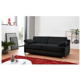 Schlafsofa Bali "Viola" Sofas Gr. 160cm x 200cm, Kaltschaummatratze, Basic: Gitterrostunterfederung mit Kaltschaummatratze, grau (anthrazit) mit Seitenkissen