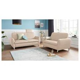 Sit & More 2,5-Sitzer SIT & MORE "Daytona" Sofas Gr. B/H/T: 180cm x 93cm x 90cm, Luxus-Microfaser ALTARA NUBUCK, beige (creme) inklusive Federkern und einer Kopfstütze