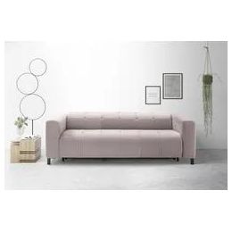 Schlafsofa Places of Style "Termini ; als Dauerschläfer geeignet durch hochwertigen Faltbeschlag" Sofas Gr. B/H/T: 190 cm x 69 cm x 104 cm, Samtvelours, Breite 190cm, HR-Kaltschaum RG-40, rosa (altrosé) drei Breiten und 3 Matratzenausführungen, belastbar 200 bis 270 kg