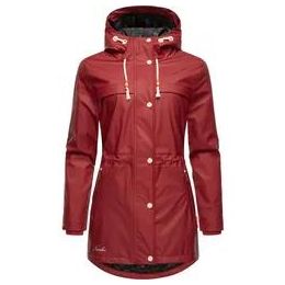 Regenmantel Navahoo "Rainy Forest" Gr. L (40), rot (blutrot) Damen Mäntel modischer Outdoor Regenparka