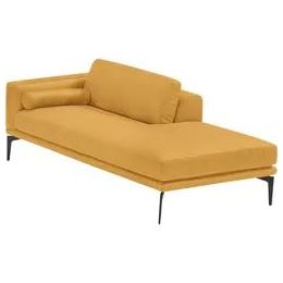 Ottomane Egoitaliano "Masu, Design trifft super Sitzkomfort, mit toller Detailverarbeitung" Sofas Gr. B/H/T: 182cm x 95cm x 97cm, Leder BULL, Armlehne links, gelb Rückenkissen und Armteilrolle für mehr Komfort, mit Metallfüßen