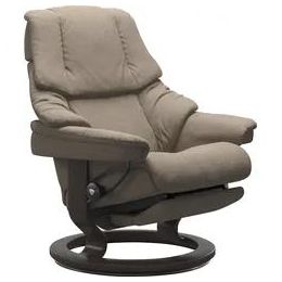 Relaxsessel stressless "Reno" Sessel Gr. ROHLEDER Stoff Q2 FARON, PowerTM Leg & Back-Classic Base Wenge, B/H/T: 79cm x 98cm x 78cm, beige (beige q2 faron) elektrisch verstellbar, optional 2-motorisch, Größe M & L